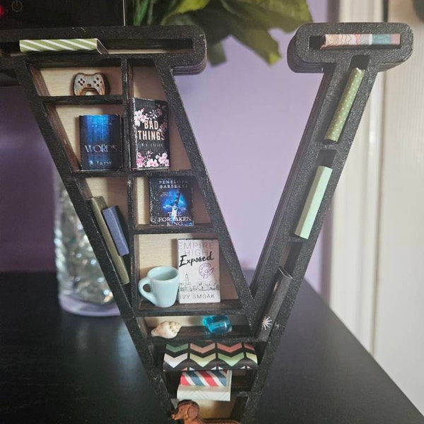 Miniature Bookshelf and Books, Letter Bookish Gifts for Book Lover ...