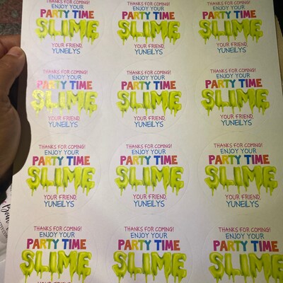 Slime Stickers, Slime Party, Slime Favors, Personalized Stickers ...