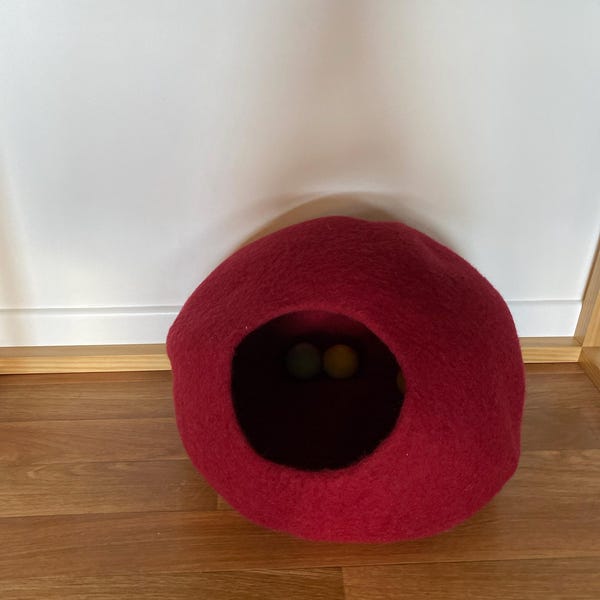 50cm Handmade Wool Cat Cocoon Bed / Cozy Cat Cave House - Etsy