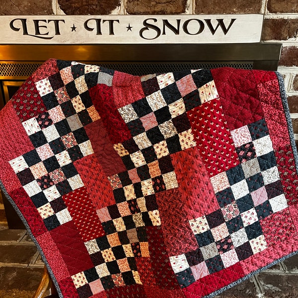 Autumn Log Cabin Homemade Quilt - Etsy