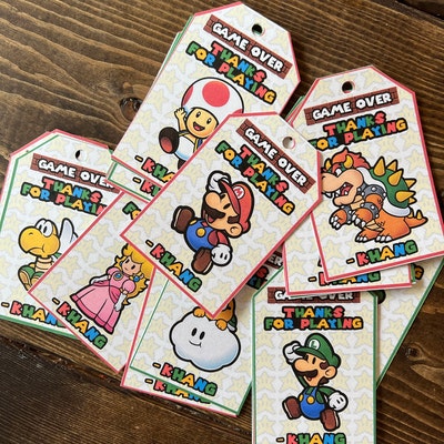 Super Mario Thank You Tags, Super Mario Tags, Super Mario Party, Super ...