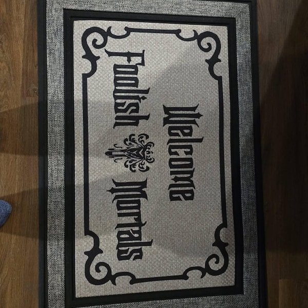 Welcome Foolish Mortals, Haunted Mansion Doormat | Funny Doormat ...
