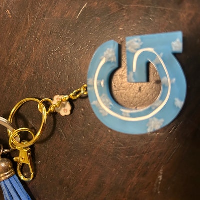 Handmade Cloud Resin Letter Keychain Cloud Keychain Initial Keychain ...