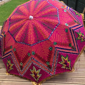 Beautiful Waves and Leaves Design Garden Umbrella Handmade | Etsy