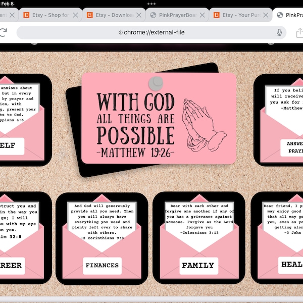Printable Prayer Vision Board-pink | Scriptural Guidance & Growth ...