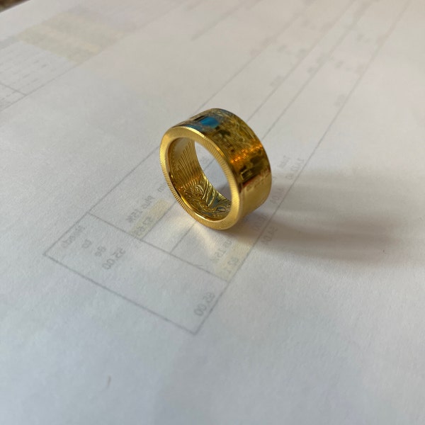 22k Solid Gold Coin Ring for Men: Crafted From 1 Oz 'heads' Design Coin ...