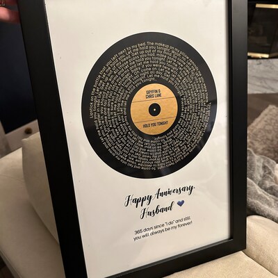 Vinyl Record Song Lyrics Wall Art, Custom Gift for Best Friend, Song ...