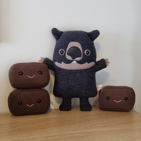 Wombat Poop Plush: Handmade Square Stuffed Animal, 1 Poop Plush - Etsy