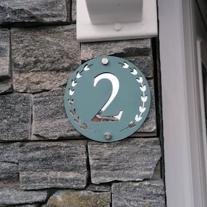 Modern Round Door Number Sign, House Number Plaque - Etsy UK