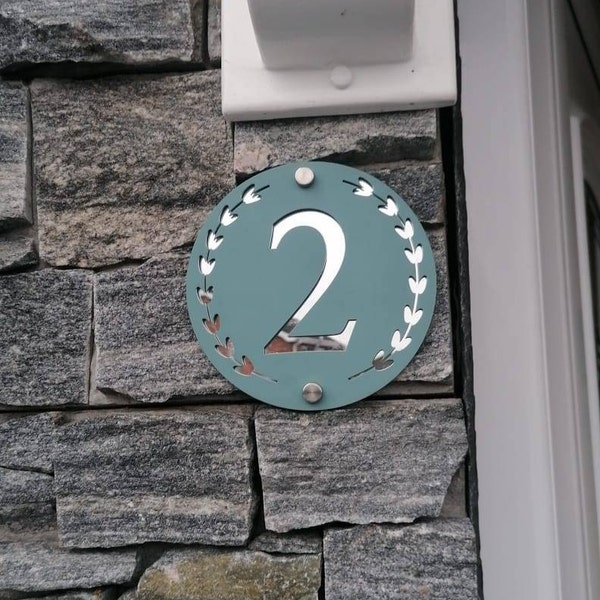 Modern Round Door Number Sign, House Number Plaque - Etsy UK