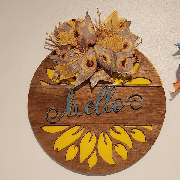 Hello Sign Ready to Paint and Put Together DIY Sign Kit Doorhanger Door ...