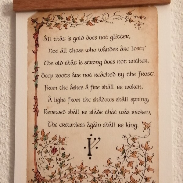 Lord of the Rings 'all That is Gold' Tolkien the Riddle of Strider ...