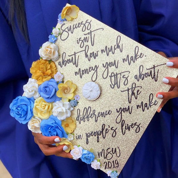 Graduation Cap Topper Decoration With Flowers! Nevertheless, She ...