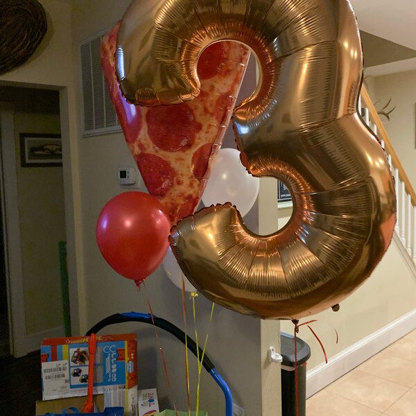 Pepperoni Pizza Balloon Foil Mylar 34", Pizza Party Balloon, Pizza ...