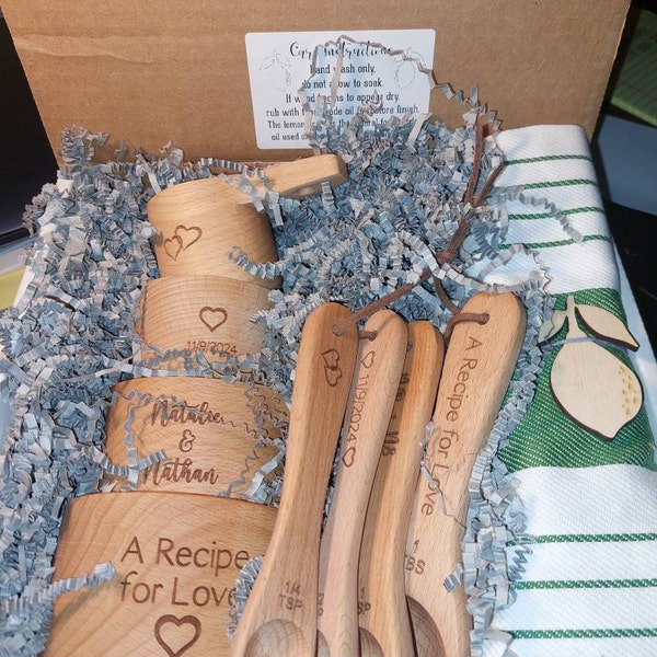 Personalized Measuring Cups & Spoons Set: Bridal Shower, Engagement, or ...
