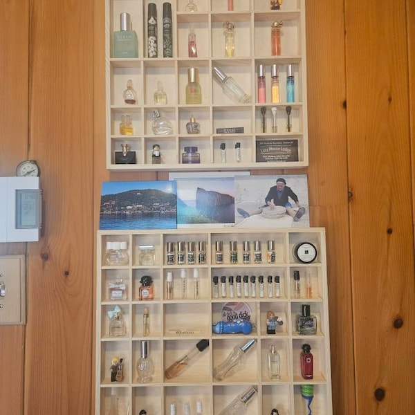 Unfinished Wooden Display With 28 Compartments Shadow Box Unpainted ...