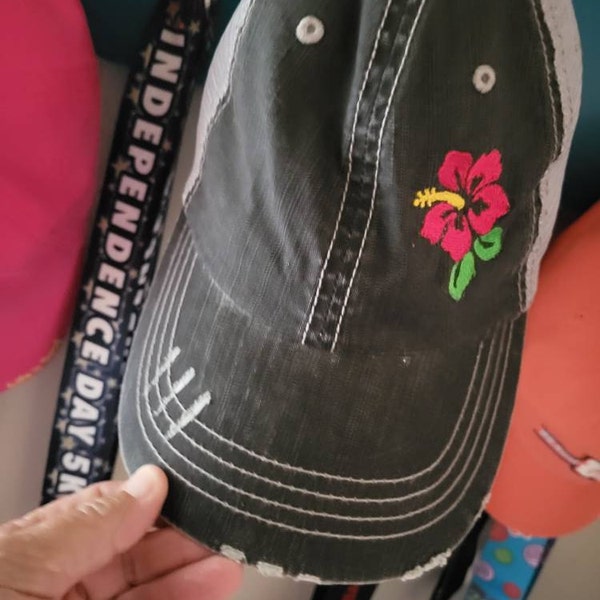 Messy Hair Don't Care Embroidered Distressed Mesh Back Hat, Baseball ...