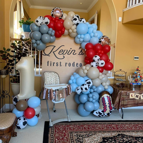 First Rodeo Birthday - First Rodeo Party Backdrop - Cowboy Theme First ...