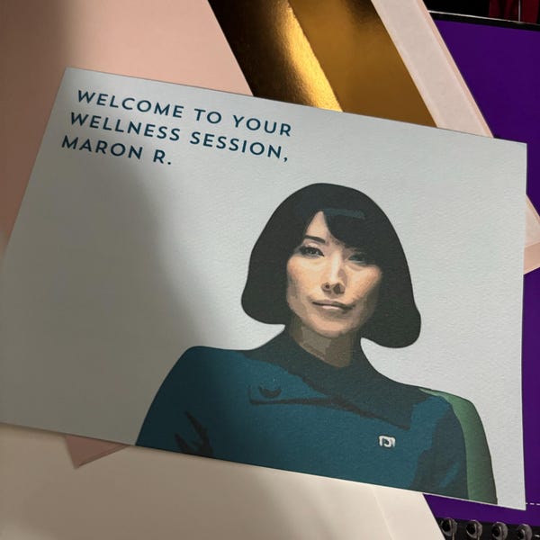 Custom Severance-inspired Card, Personalized Wellness Session Greeting ...
