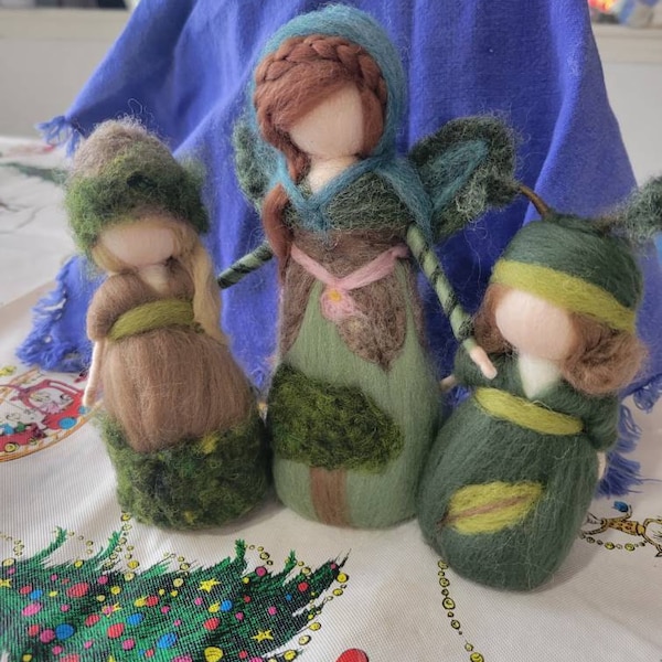 Needle Felt Little Girl Advent Spiral, Waldorf Inspired, Winter Nature ...