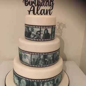 Edible Film Reel Icing Cake Wrap Pre Cut. 3 Strips per Sheet 5 Photos ...