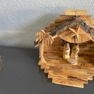 Large Nativity Set Wooden Nativity Set for Christmas Manger Scene ...