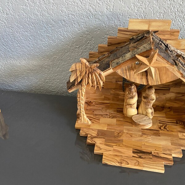 Large Nativity Set | Wooden Nativity Set for Christmas Manger Scene ...
