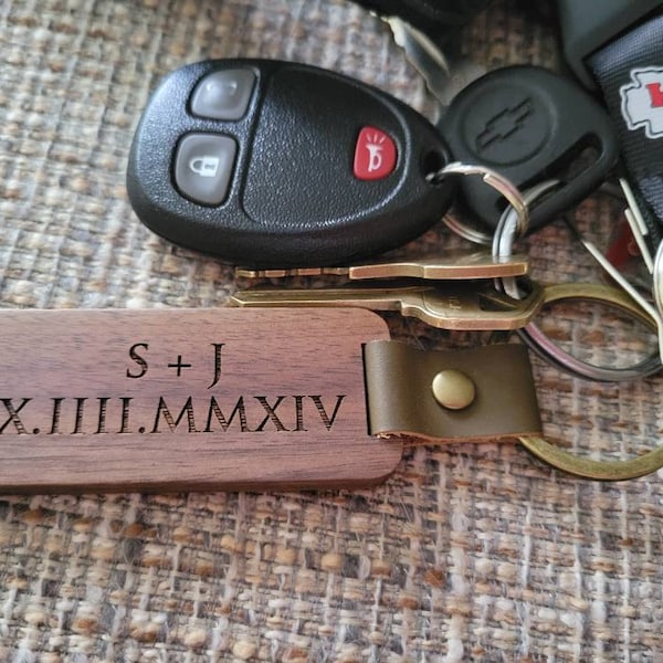 Engraved Wood Key Chain - Custom Keychain Gift for Home Car Office ...