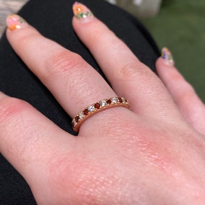 Natural Garnet Ring Vintage Garnet Band Garnet Wedding Band | Etsy