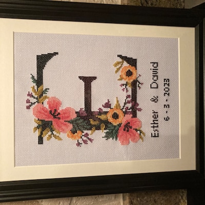 Alphabet Floral Cross Stitch Pattern, Flowers, Letter, Instant Download ...