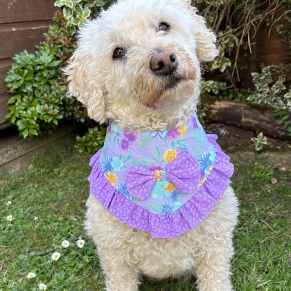PDF Pattern and DIY Tutorial How to Sew a Dog Girl Bandana With Ruffle ...