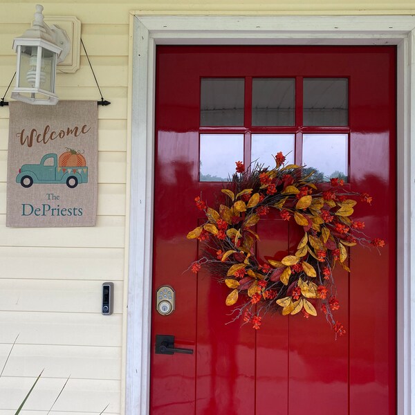 Personalized Fall Garden Flag, Family Fall Garden Flag, Personalized ...