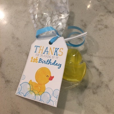 Rubber Duck Birthday Favor Tag INSTANT DOWNLOAD Duckie - Etsy