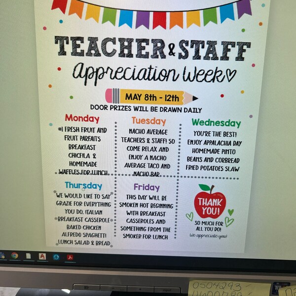 Editable Teacher Appreciation Week Itinerary Poster Teachers Staff ...