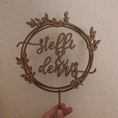Gold Cake Topper With Names, Personalized Cake Topper, Custom Names ...