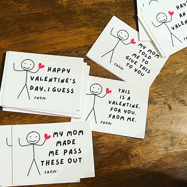 Funny Kids Valentine's Day Cards, Printable Classroom Valentines ...