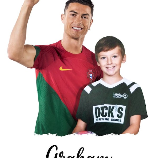 Printable Digital Print. Photo With CR7 Cristiano Ronaldo, Personalized ...