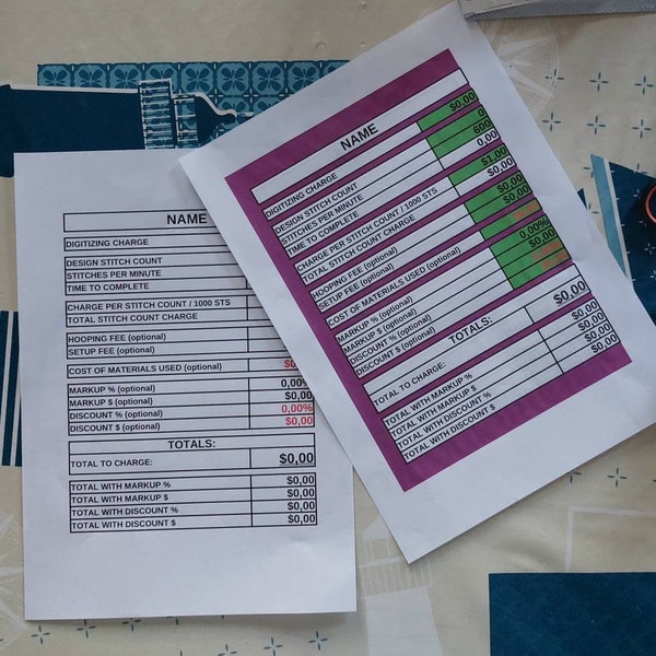 Pricing Calculator for Machine Embroidery, Embroidery Product Pricing ...