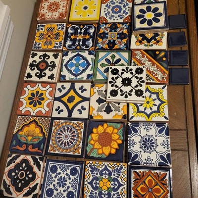 S007 Mexican Ceramic 4x4 Inch Hand Made Tile Washed Yellow - Etsy