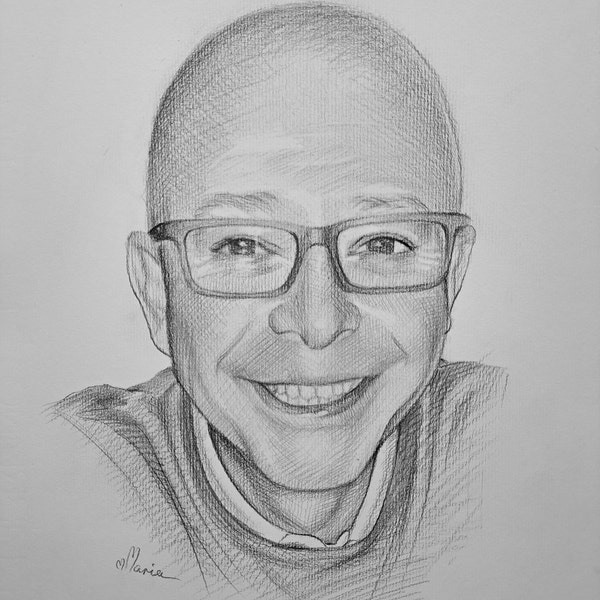 Personal Portrait - Black & White - 100% Pencil Hand Work - Etsy