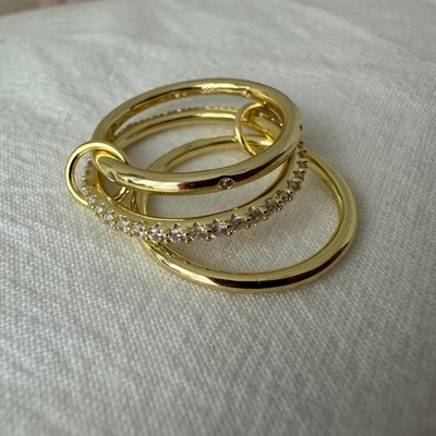 Gold Stacking Rings, Gold Mariner Ring,gold Link Ring Mariner Anchor ...