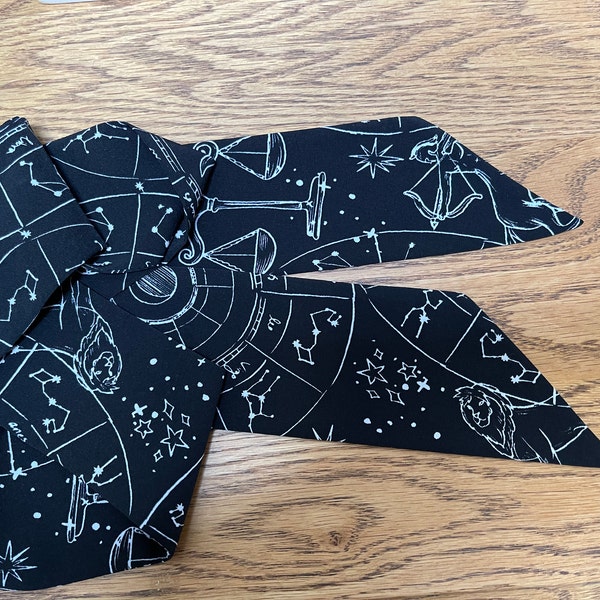 White Linen Blend Triangle Scarf Headband With Elastic Back, Boho ...