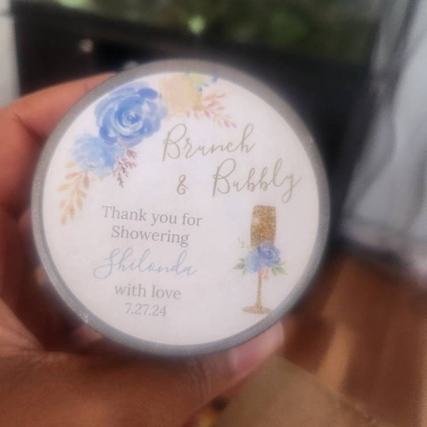 Brunch And Bubbly Bridal Shower Favors Personalized 4 Oz Favor Candles