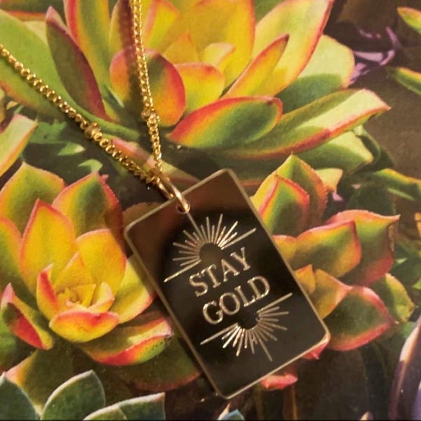 Stay Gold Necklace, Stay Gold Pendant, Stay Gold Pendant Only or With ...