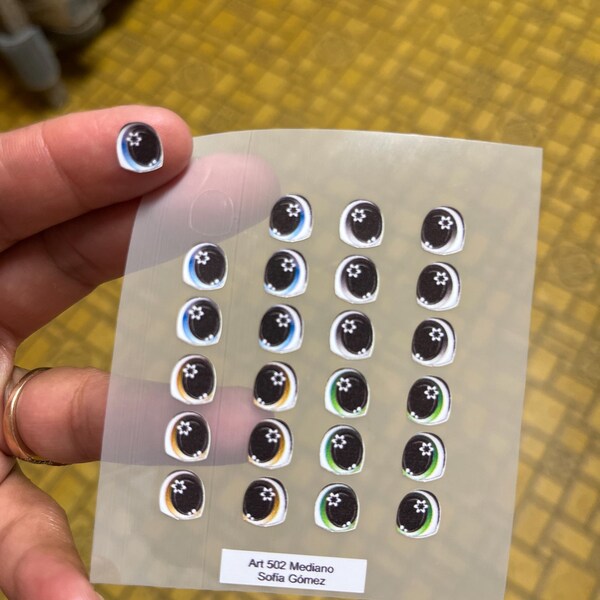 Resin 3D Eyes Black Color for Craft Figures, Stickers Adhesive Eye ...