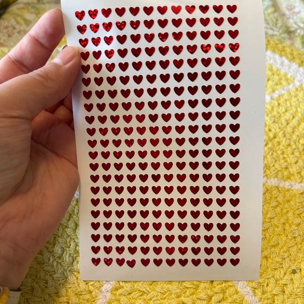 6mm Tiny Sparkly Red Heart Stickers, Vinyl Planner Stickers, Tiny Heart ...