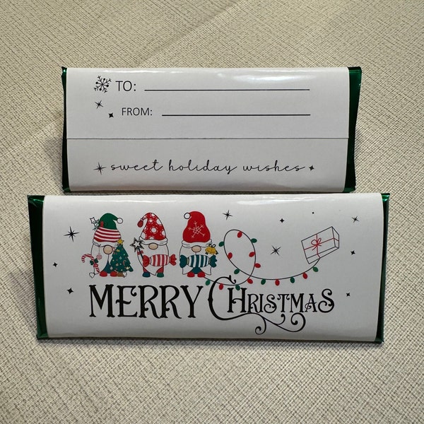 Christmas Treat Printable Candy Bar Wrapper,sweet Holiday Wishes,staff ...