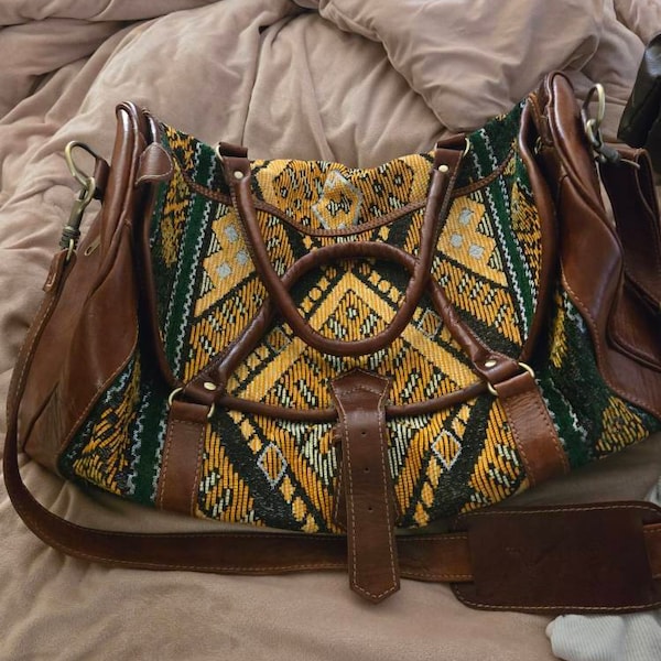 Personalized Large Kilim Travel Bag / Moroccan Kilim Travel Bag for ...