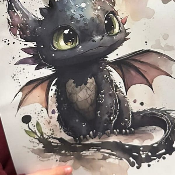 Toothless How to Train Your Dragon Art Poster Download for Kids Party ...