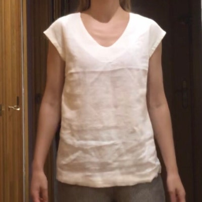 Linen Tank Top in V Neck / Linen Top / Washed Linen Top / - Etsy